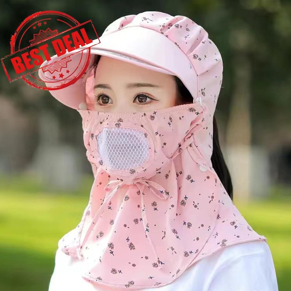 Outdoor Sun Hat With Face Neck Flap Women Uv Protector Cap Breathable ...