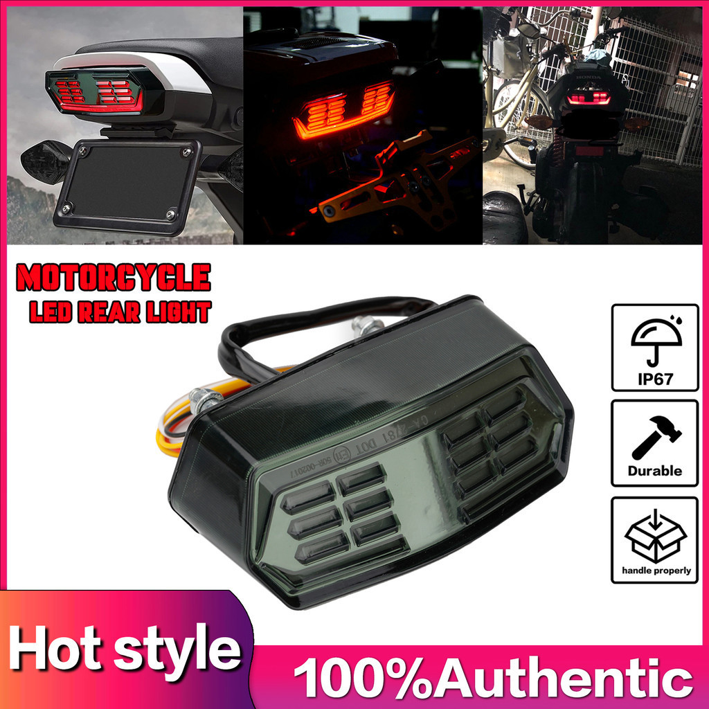 Motorcycle Tail Light Rear Light LED Integrated Turn Signal Brake Lamp ...