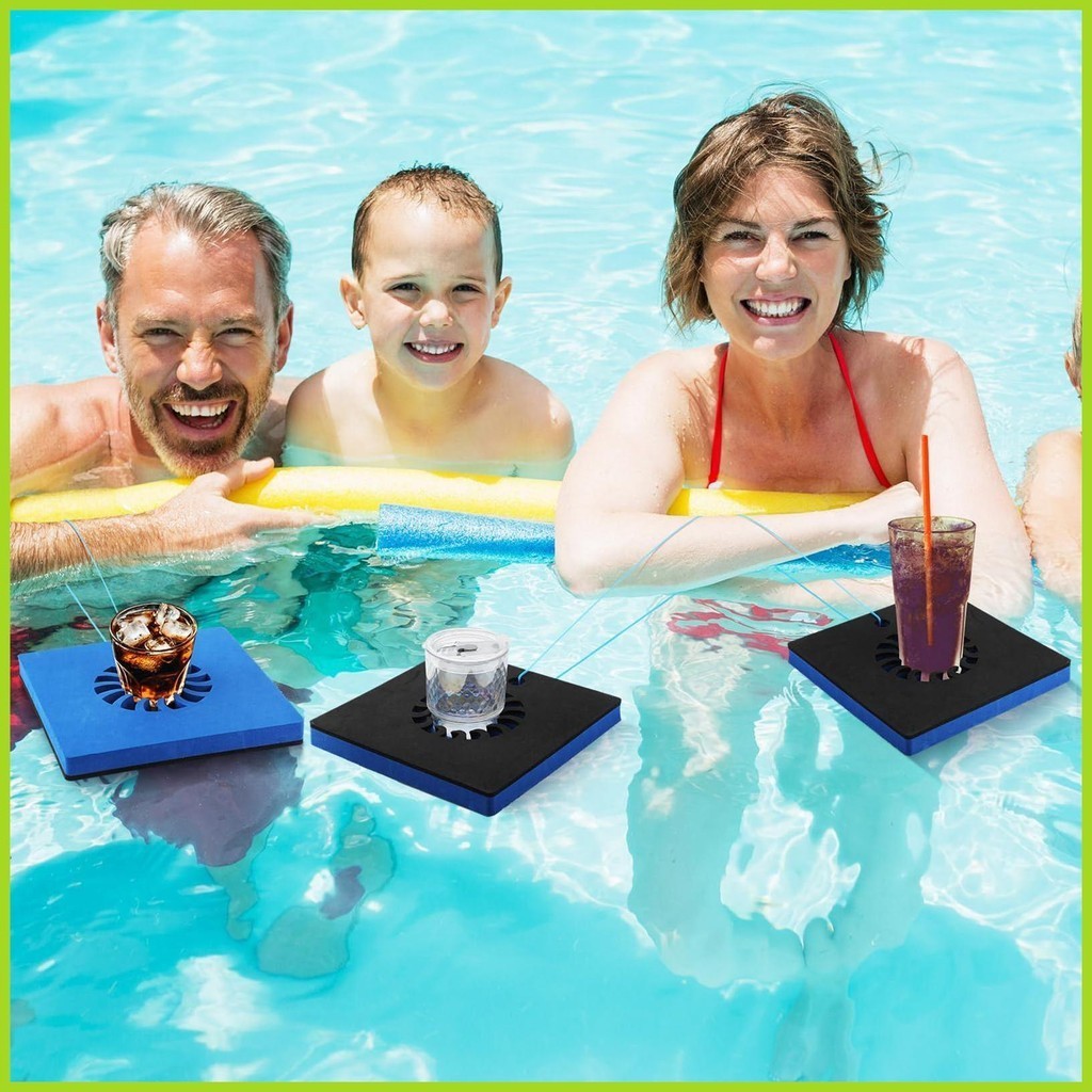 Floating Cup Holder For Pool Floating Refreshment Table Tray Blue And ...