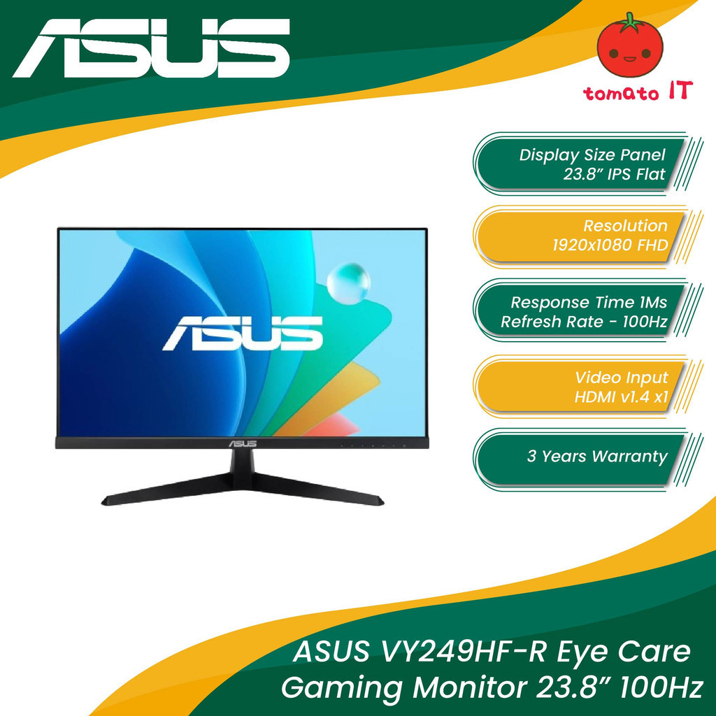 ASUS VY249HF-R Eye Care Gaming Monitor (23.8" IPS | FHD | 100Hz | 1ms ...