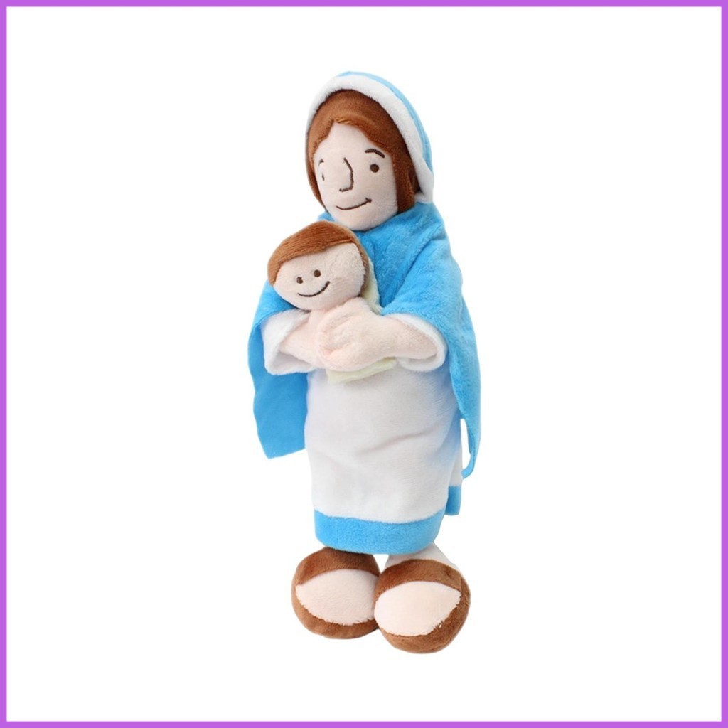 Mother Mary Stuffed Doll Virgin Mary Holding Jesus Plushies Cartoon Plushies Soft Throw Pillow ...