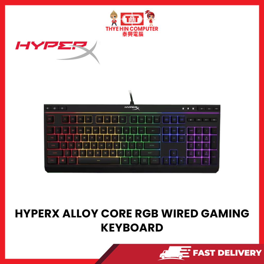 HYPERX ALLOY CORE RGB WIRED GAMING KEYBOARD | Shopee Malaysia