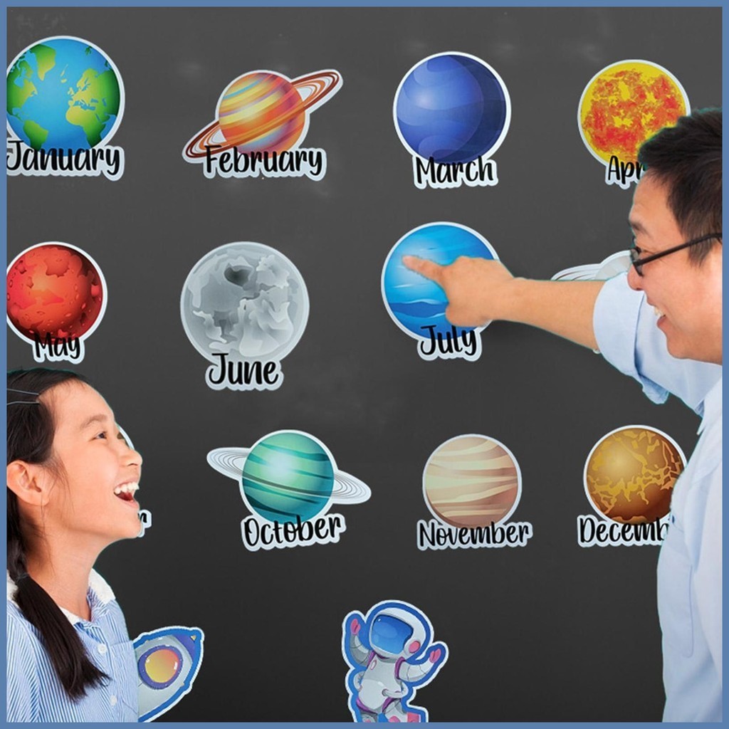 Outer Space Classroom Bulletin Board Decorations 63Pcs Display Solar ...