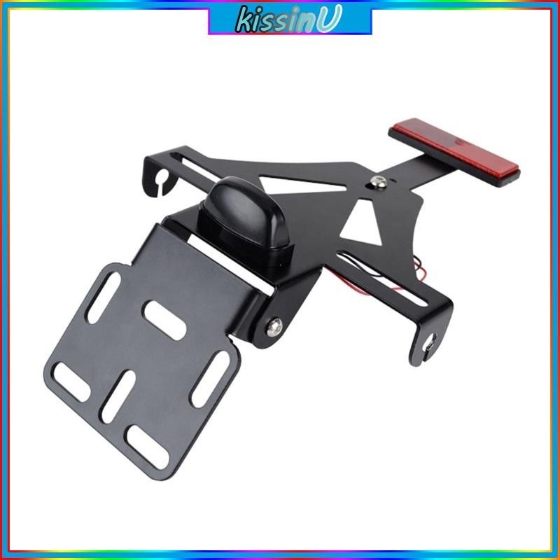 kiss Motorcycle Rear License Plate Frame Motorbike Scooter Rear Light ...