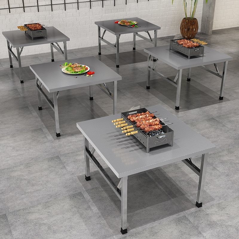 Stainless Steel Folding Table Dining Table Home Dormitory Rental Room ...