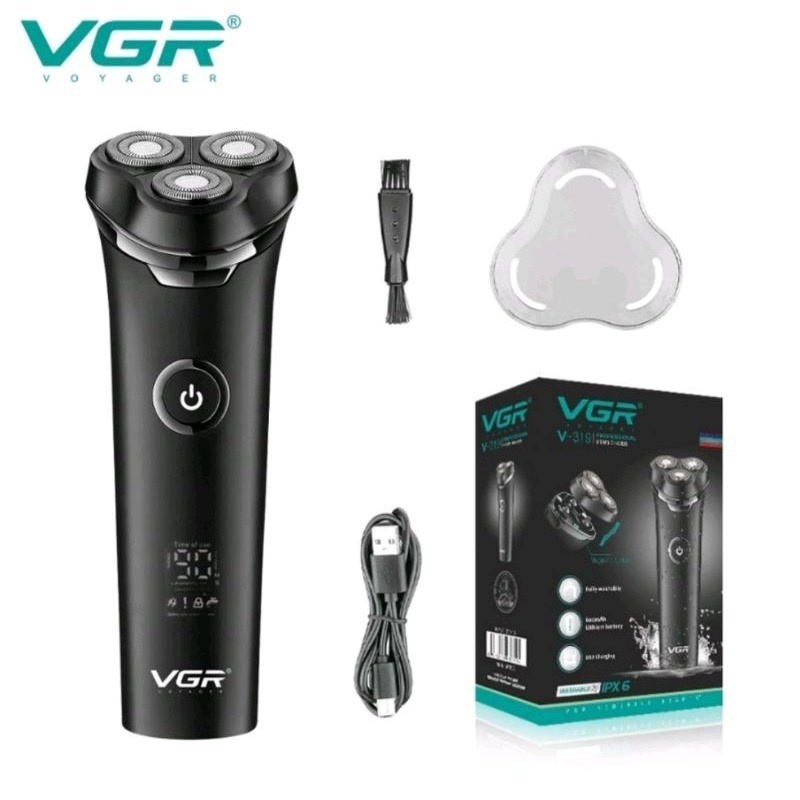 VGR V-329 Premium Cordless Rechargeable IPX6 Fully Waterproof 3 Head Electric Shaver Wet & Dry ...