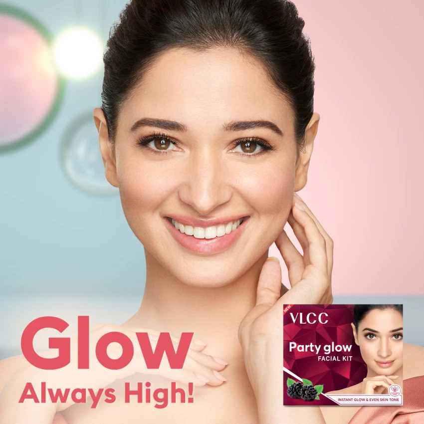 VLCC Party Glow Facial Kit 60g | Instant Radiance & Glow | Home Facial ...