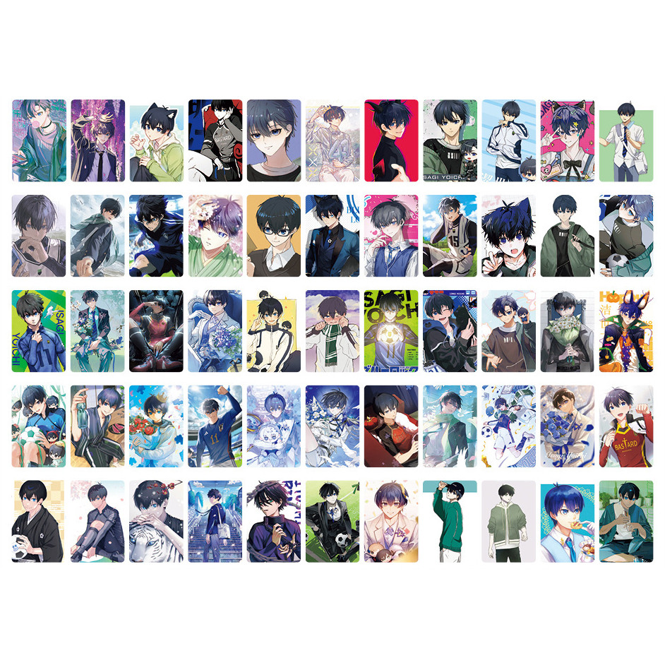 55pcs Anime game Card BLUE LOCK Laser Cards Isagi Yoichi three inch ...