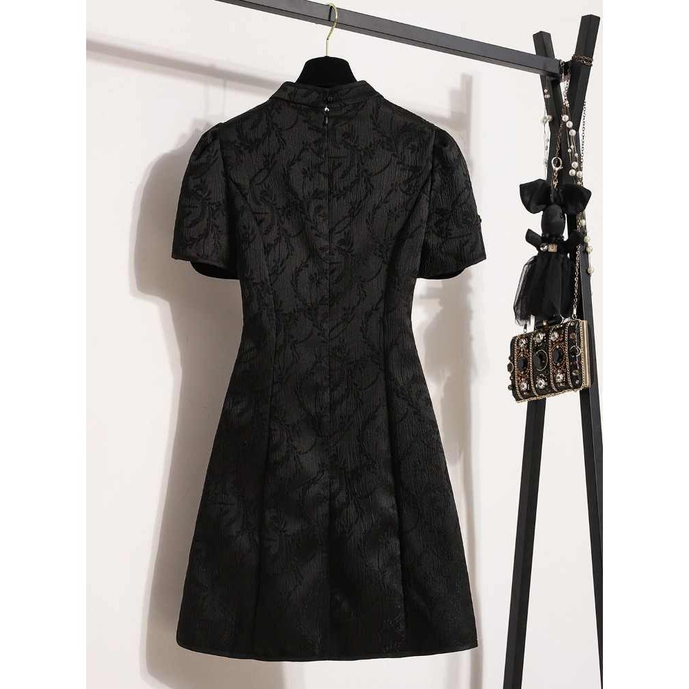 旗袍 新年連衣裙 Women Plus size Cheongsam Dress qipao dress High-Grade Black Cheongsam Dress 2024 ...