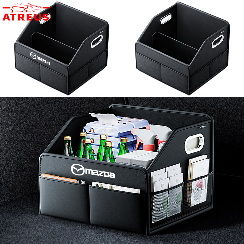 Mazda Car Trunk Leather Storage Box Rear Trunk Multipurpose Organizer ...