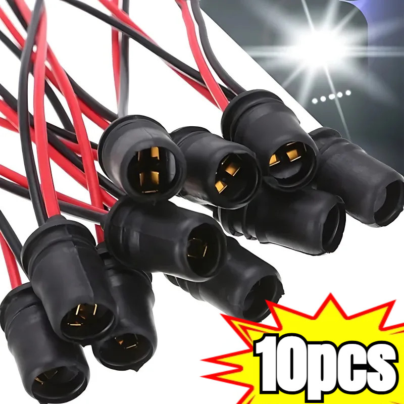 10Pcs T10 W5W 147 Car Light Bulb Socket Base / Wiring Connector Adapter Extension Accessories ...