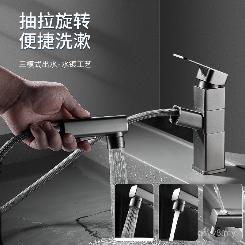 Paip air panas dan sejuk yang boleh ditarik gangsa penuh, singki rumah ...