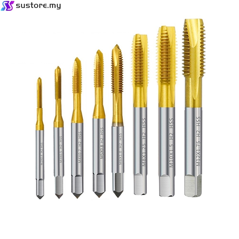 [Super] 2PCS Titanium Coating Screw Thread Tap Drill Bit M2-M12 Metric ...