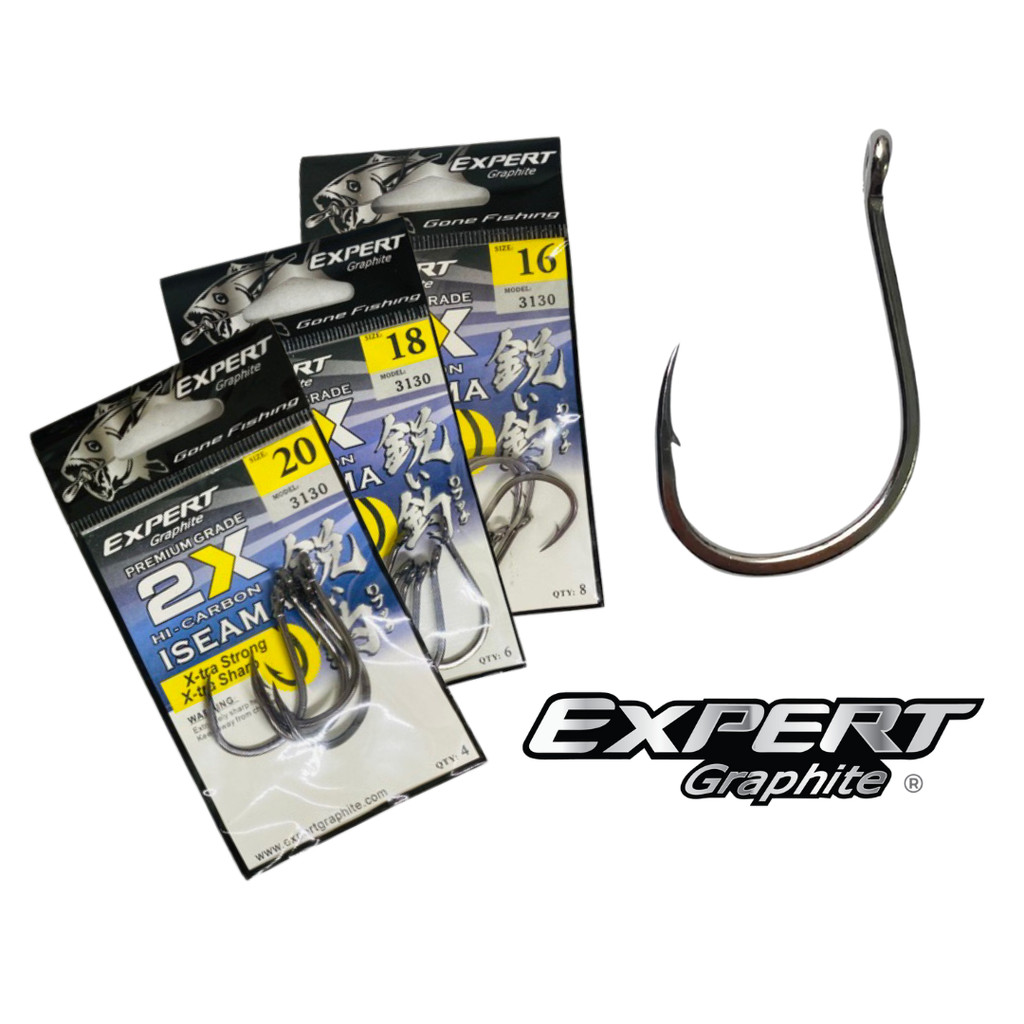 EXPERT GRAPHITE 3130 2X HI-CARBON ISEAMA FISHING HOOK 🔥Ready Stock🔥 100 ...