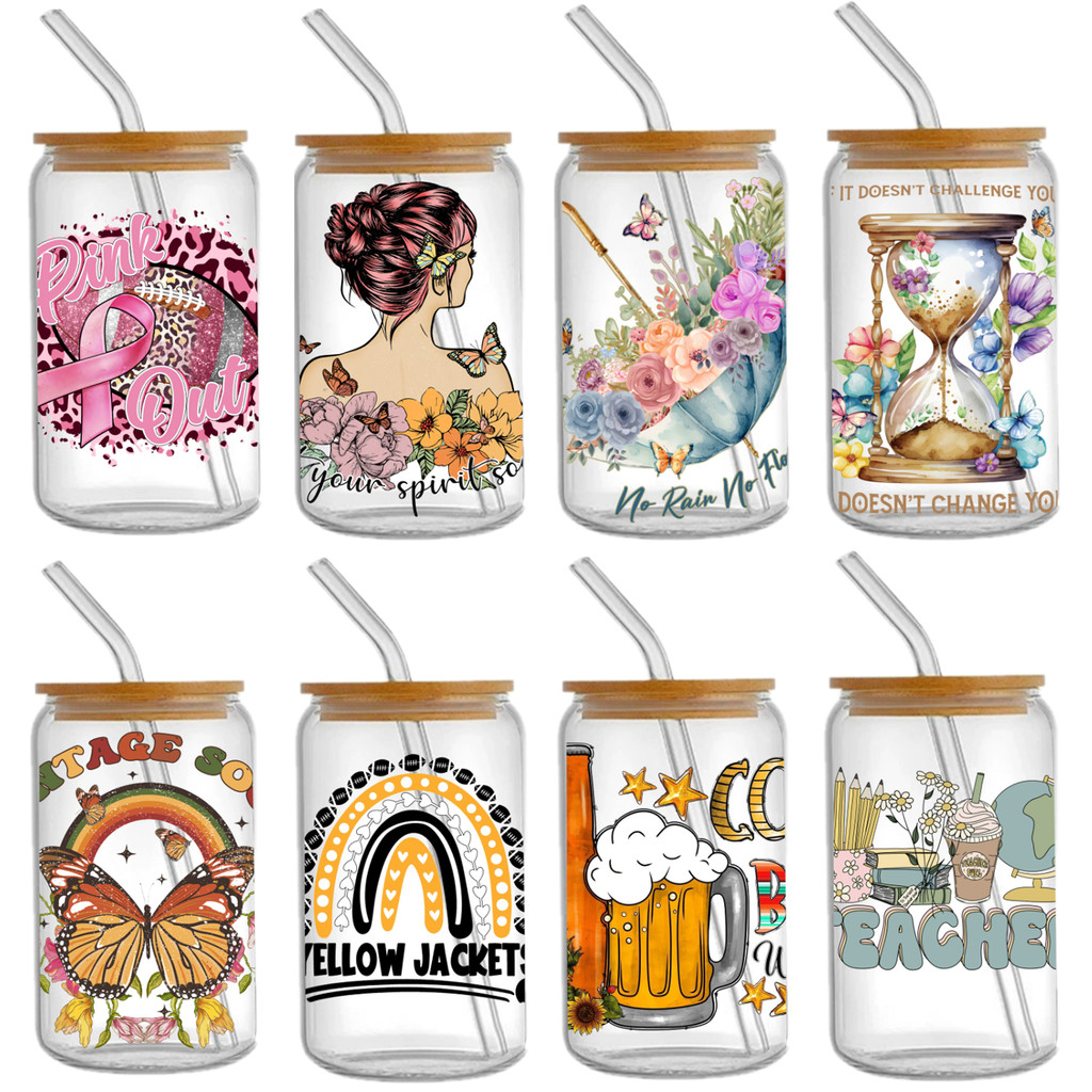 Butterfly 16oz DTF Sticker For Cups Cool Personalize UV Wrap Transfer ...