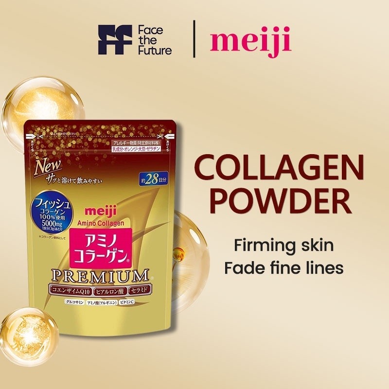 Meiji Amino Collagen Premium protein powder beauty food 28days Imported from Japan 196g | Shopee ...