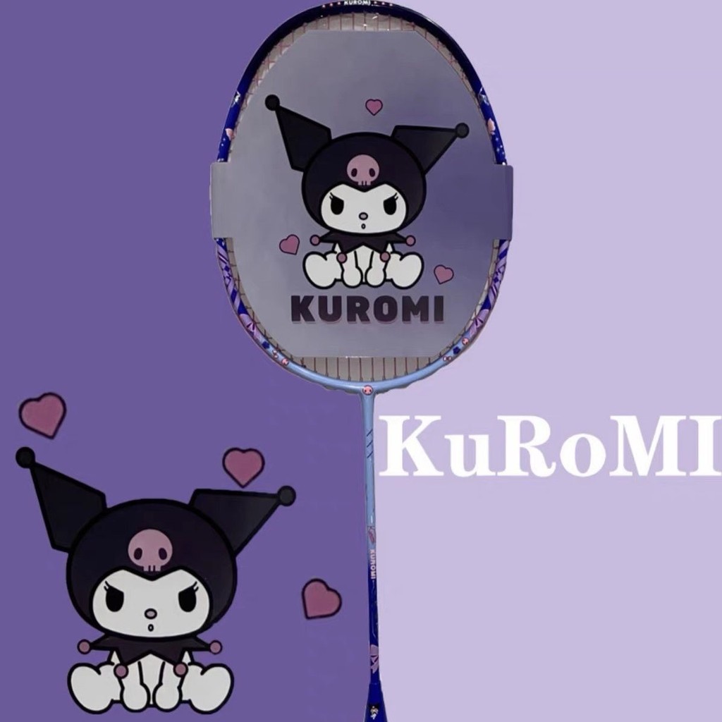 Kuromi KUROMI Cartoon Single Racket Full Carbon Ultra-Light Badminton ...