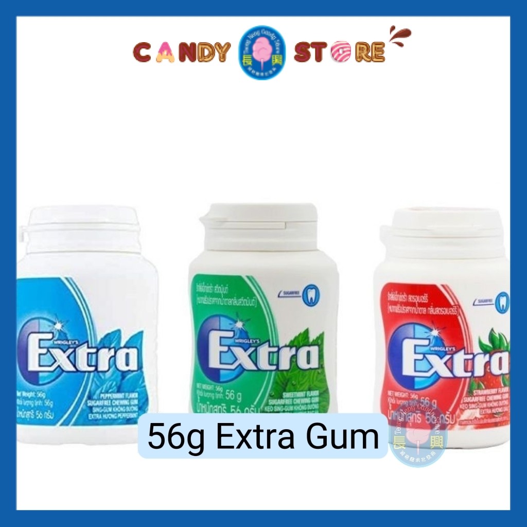 Wrigley's Extra Sugarfree Chewing Gum (Peppermint/Strawberry/Sweetmint) 56g | Shopee Malaysia