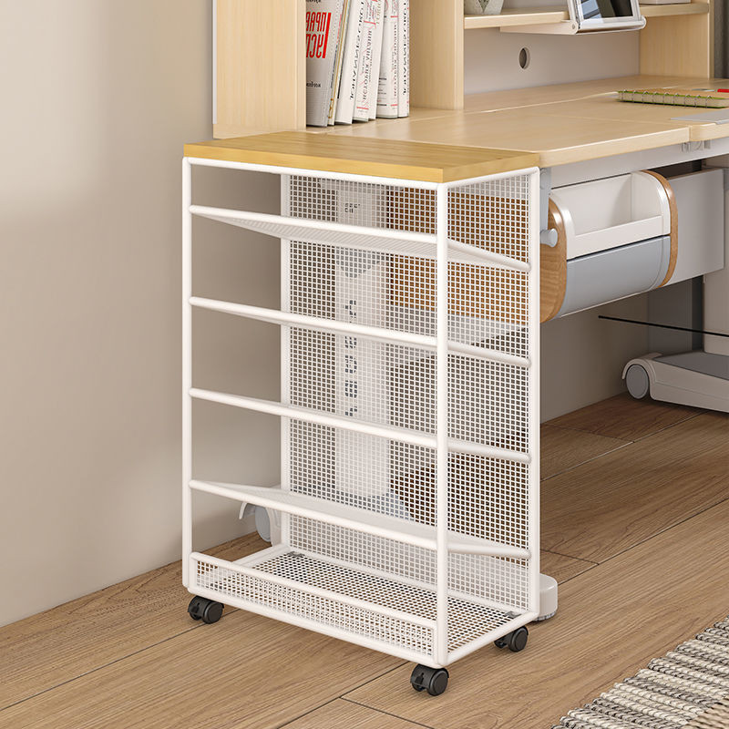 Movable Table Storage Rack Small Bookshelf Student Book Rack with ...