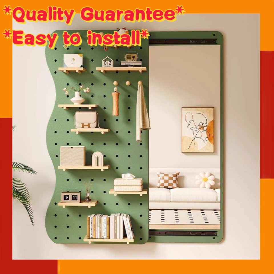 Side rack decorative rack solid wood perforated board rack dressing ...