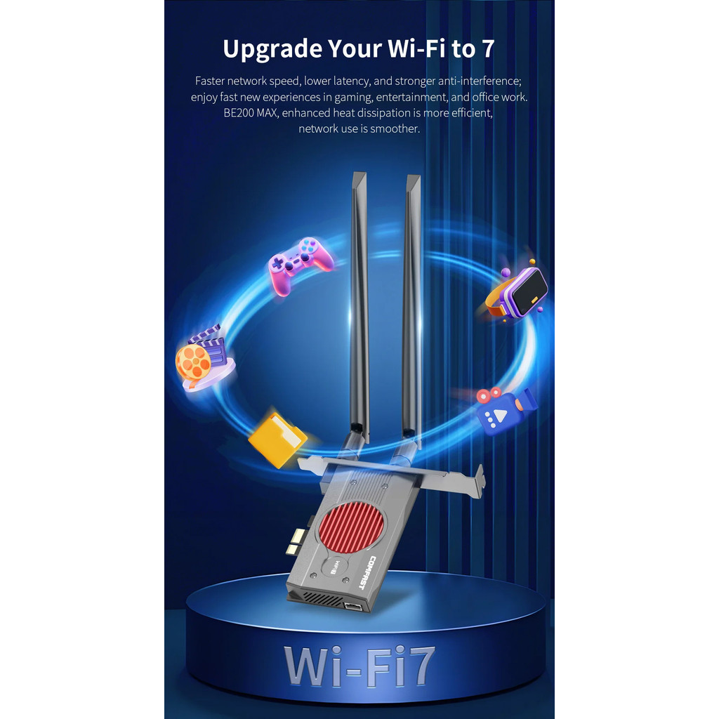 Wifi 7 Intel BE200 Pci Express Wifi Card 8774M Adaptador Wi Fi Antenna ...