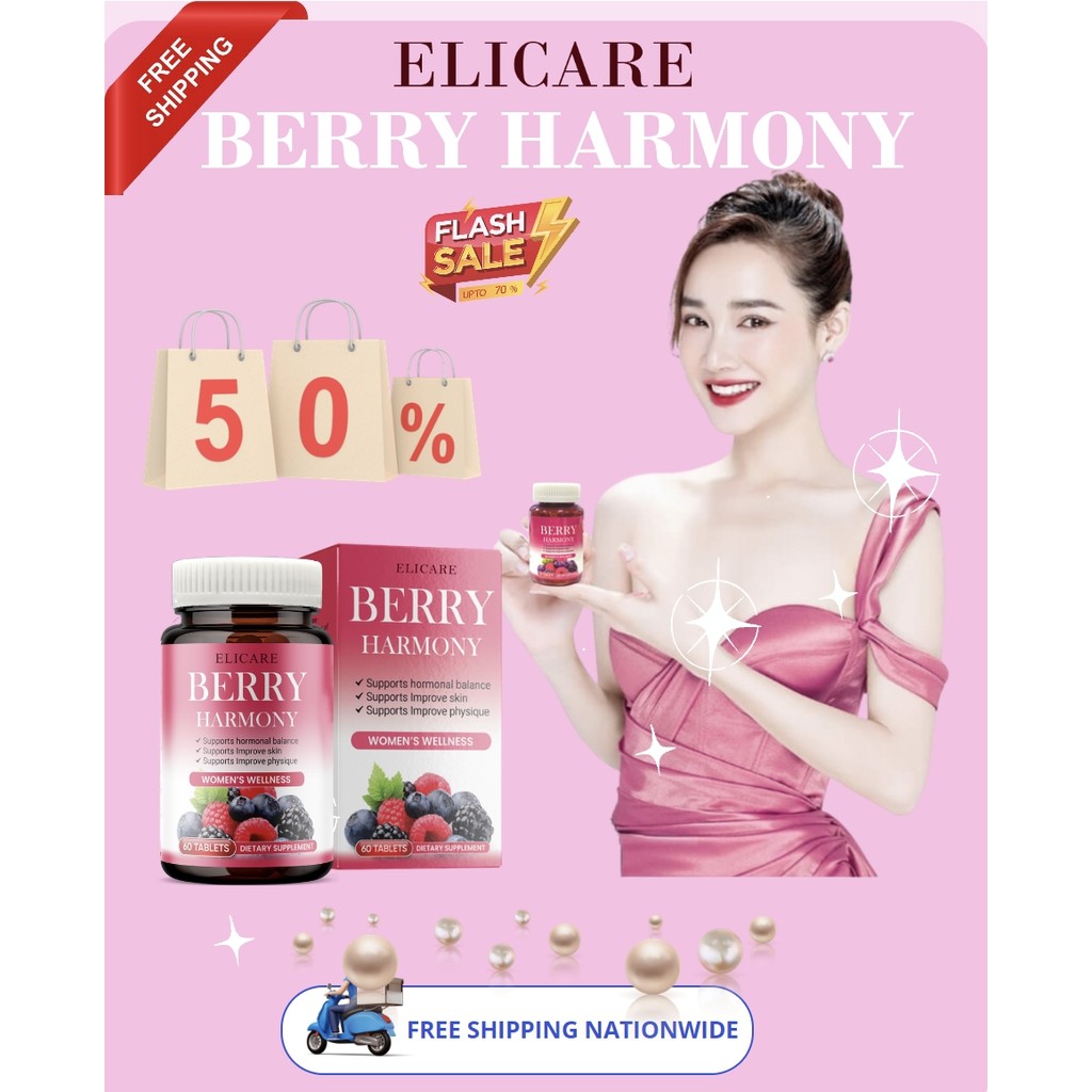 100% Legit Elicare BERRY HARMONY 60 TABLETS | Shopee Malaysia