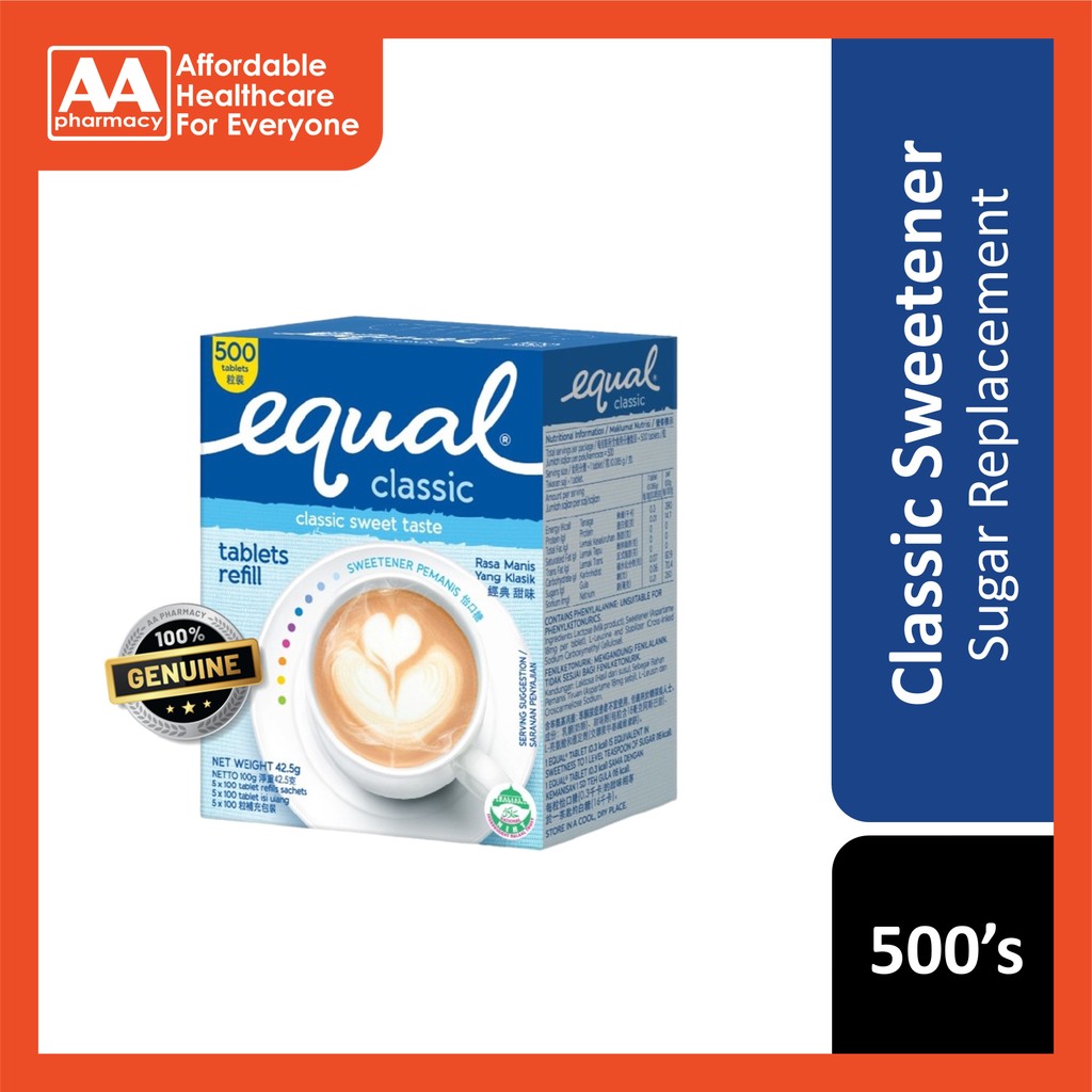 Equal Classic Sweetener Tablet 500's (Refill) | Shopee Malaysia