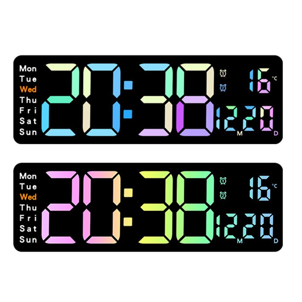 Color Digital Wall Clock 13-inch Display Alarm Function Color Box ...