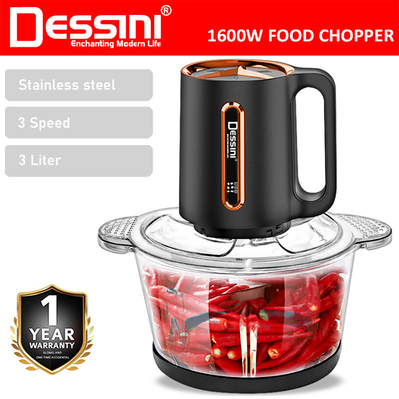 DESSINI 3L Chopper Blender Capsule Cutter Spin Grinder Mixer Mincer ...
