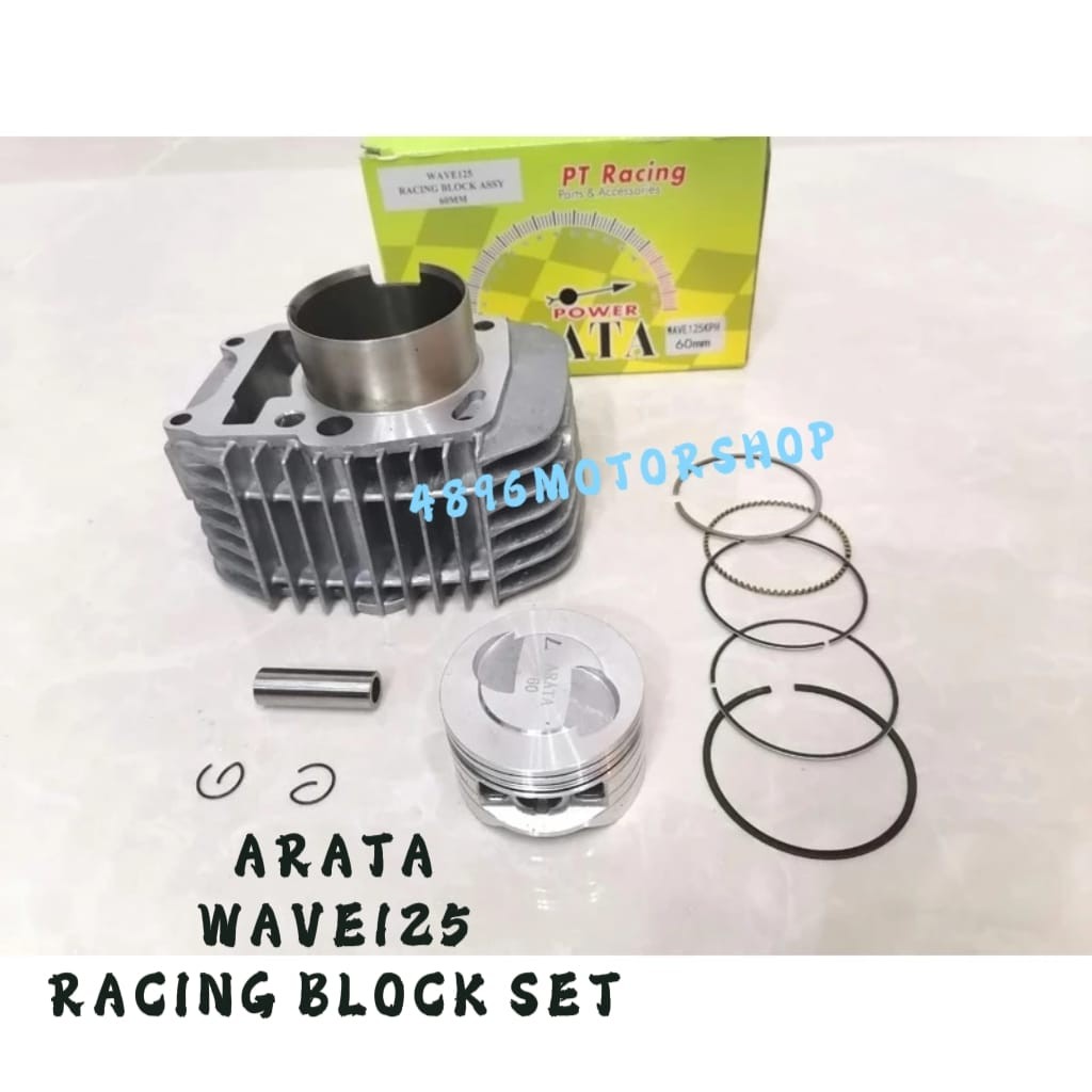 ARATA RACING BLOCK COMPLETE SET HONDA WAVE125 W125 60MM 62MM BLOK ...