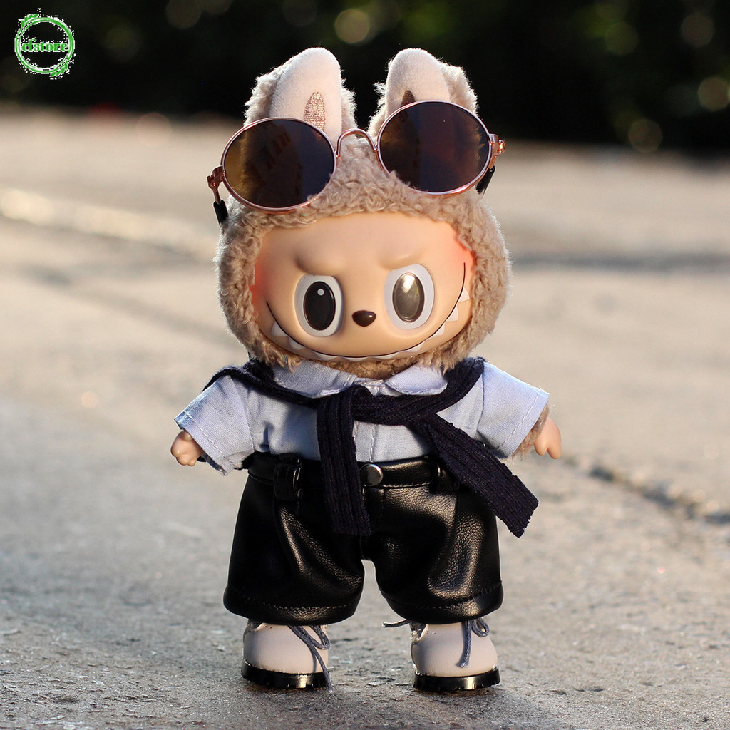 [Clothes only] 17cm Labubu doll clothes heart macaron vinyl face baby ...