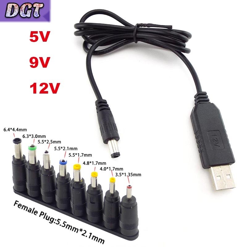 DGT USB to DC Power Cable Universal USB to DC Jack Charging Cable Power ...