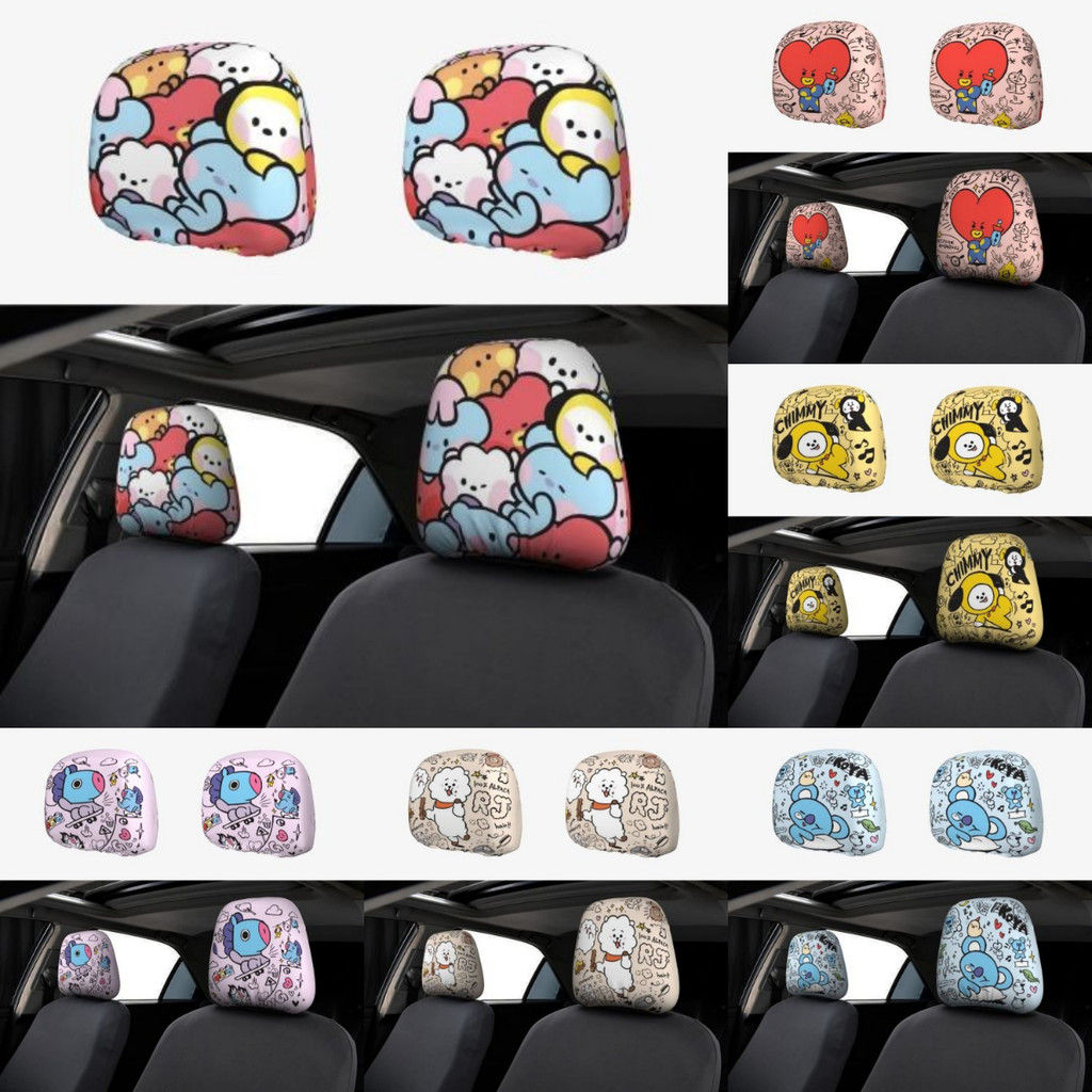 BTS BT21 Car Headrest Cover 2 Pcs | Shopee Malaysia