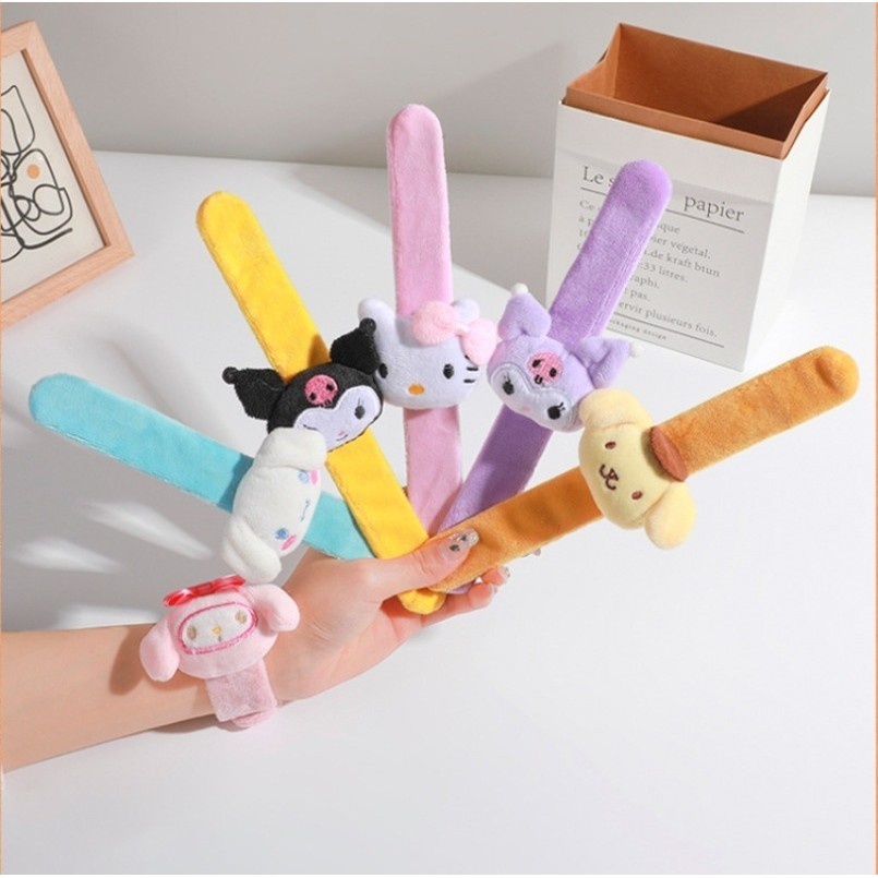 Kuromi Plush Slap Snap Wrap Wristband Hand Ring My Melody Cartoon ...