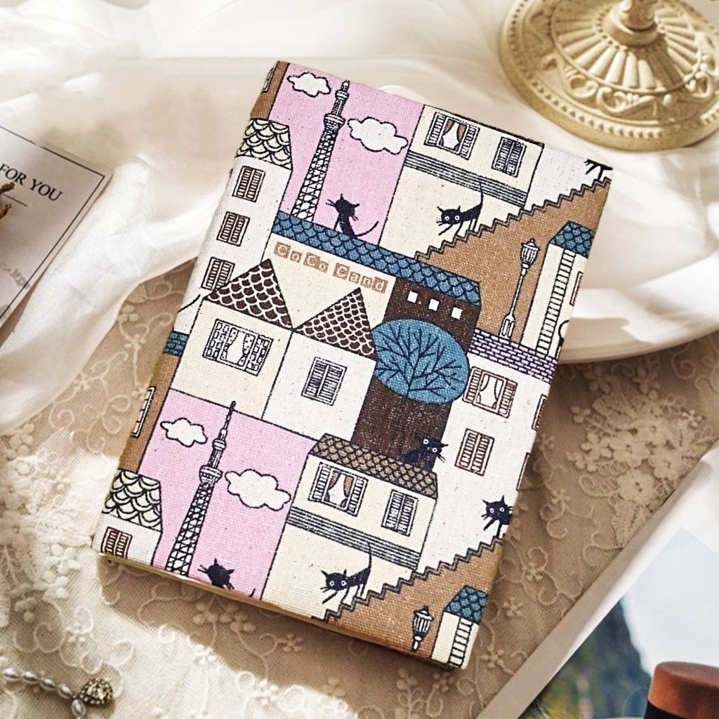 City Cat Fabric Slipcase Japanese Adjustable A5 A6 Notebook Inner Core ...