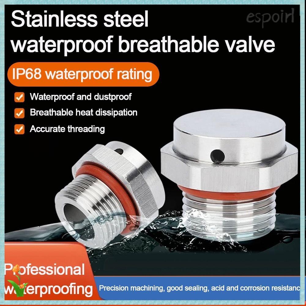 ESPOIR Air Vent Valve, Screw In 304 Stainless Steel Metal Vent Plug, M5 ...