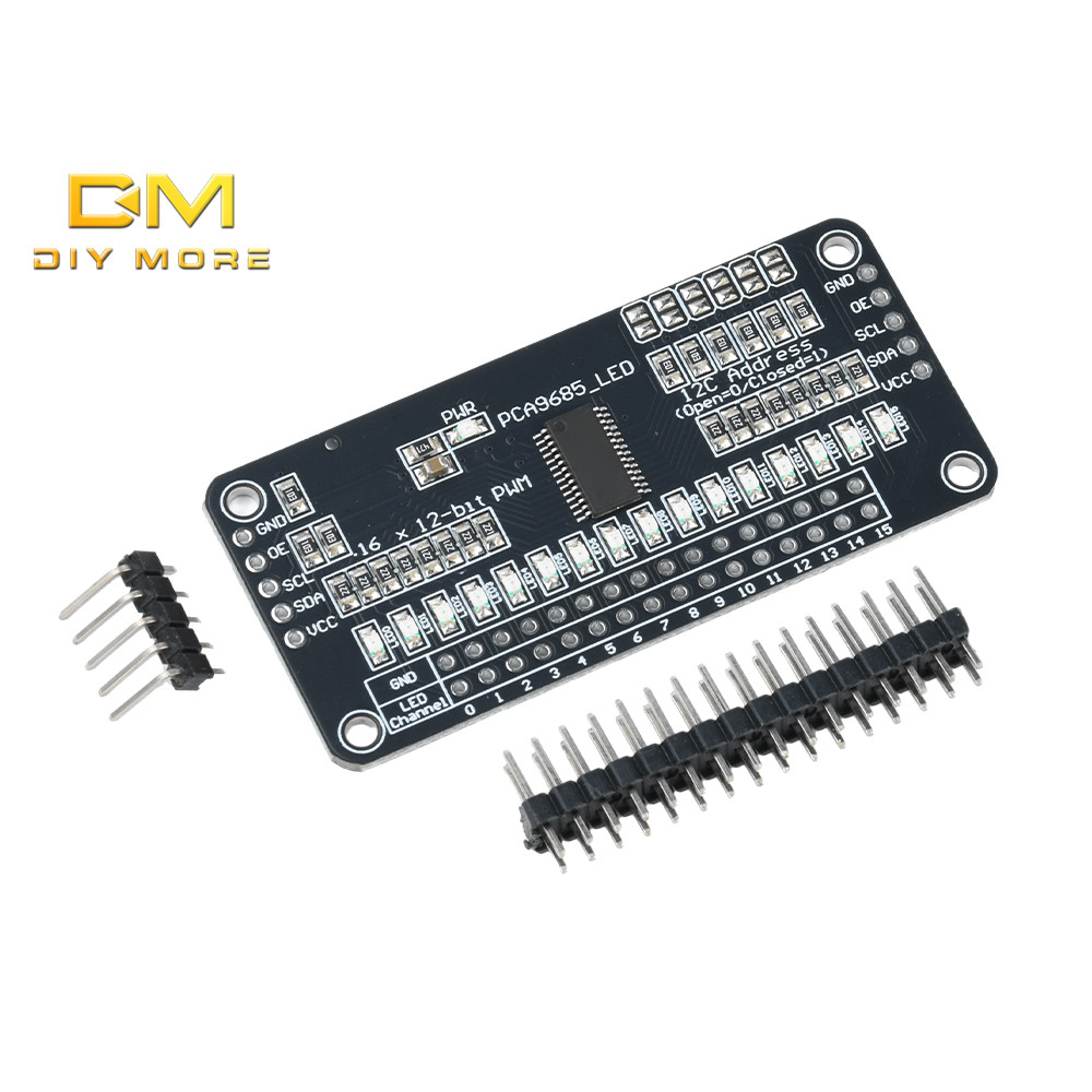 DIYMORE PCA9685 Module 16 Channel Led Driver Board Module I2C Bus Pwm Controller Module | Shopee ...