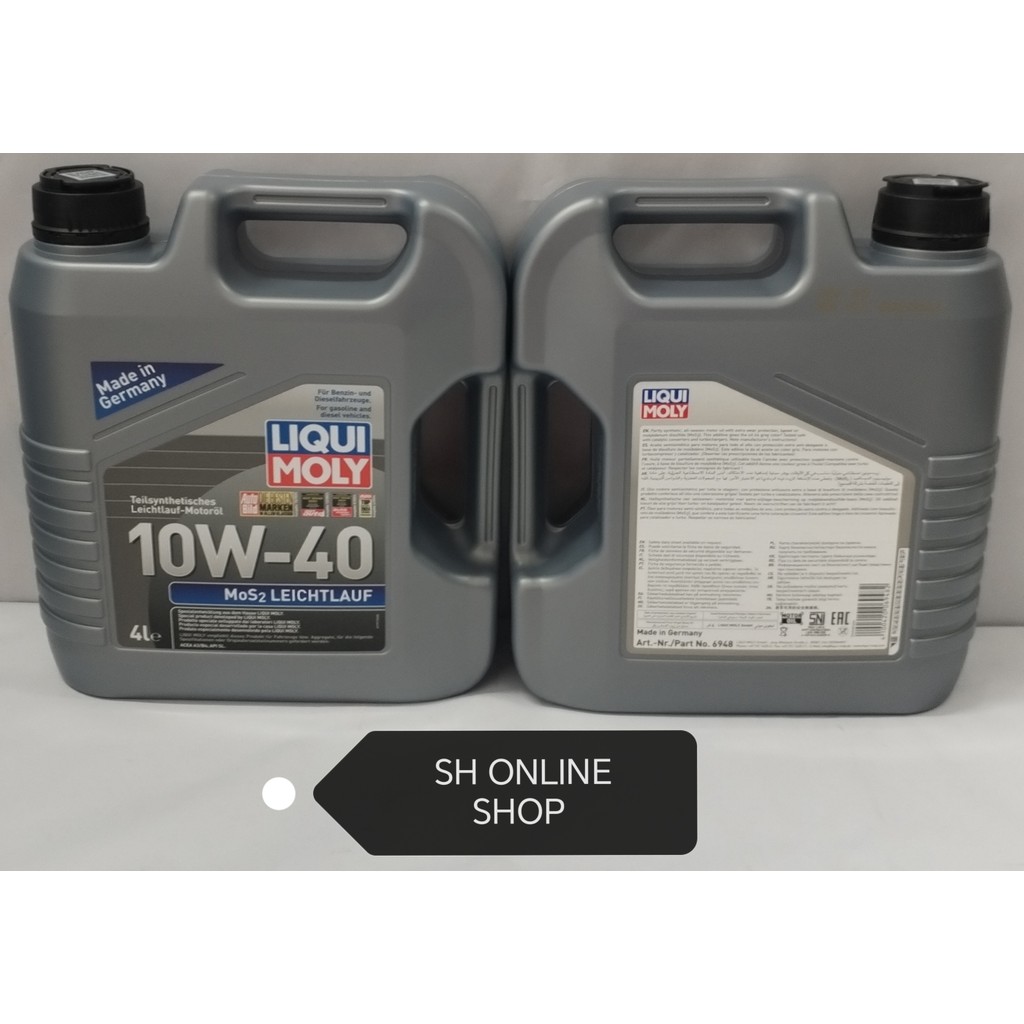 Liqui Moly Mos 2 Leichtlauf SAE 10W-40 Semi Synthetic Engine Oil (4 ...