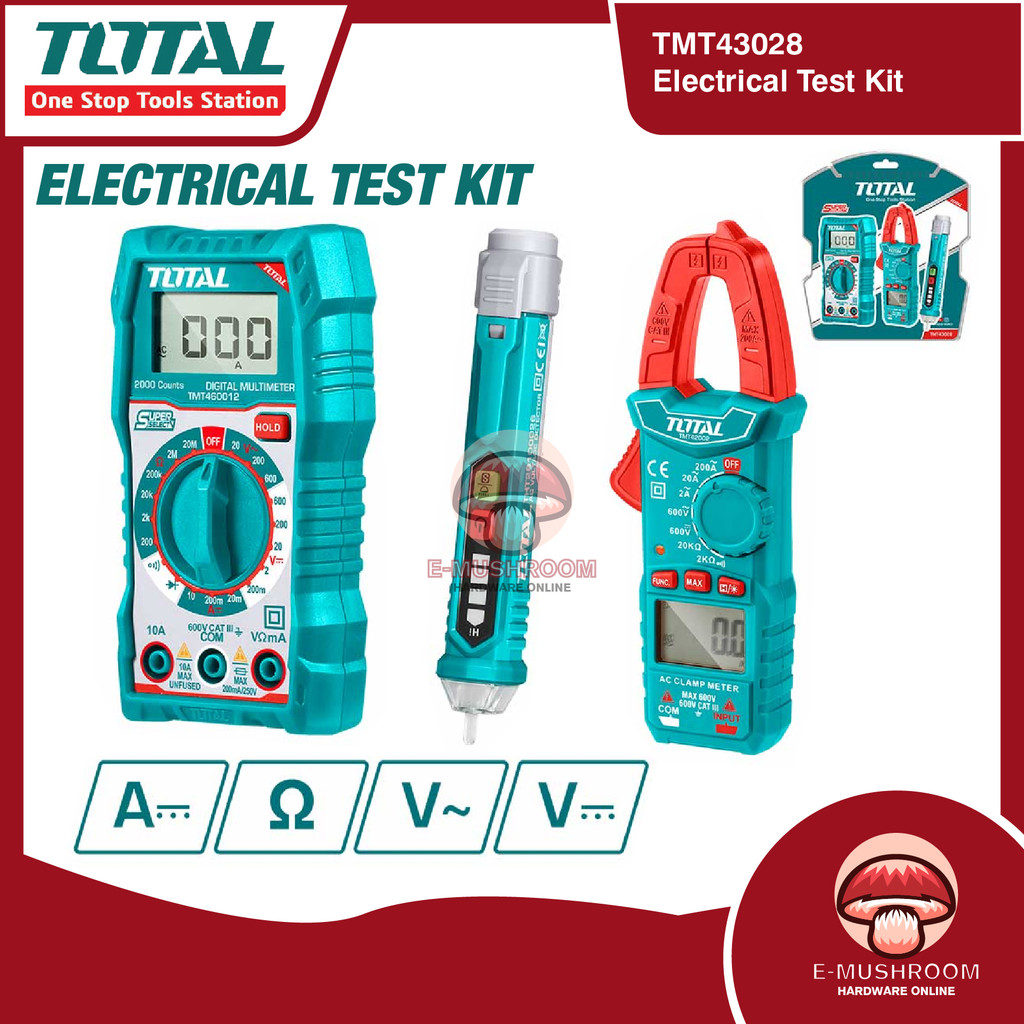Total 3 in 1 Electrical test kit Combo Set TMT43028 / WDM94011 Digital ...