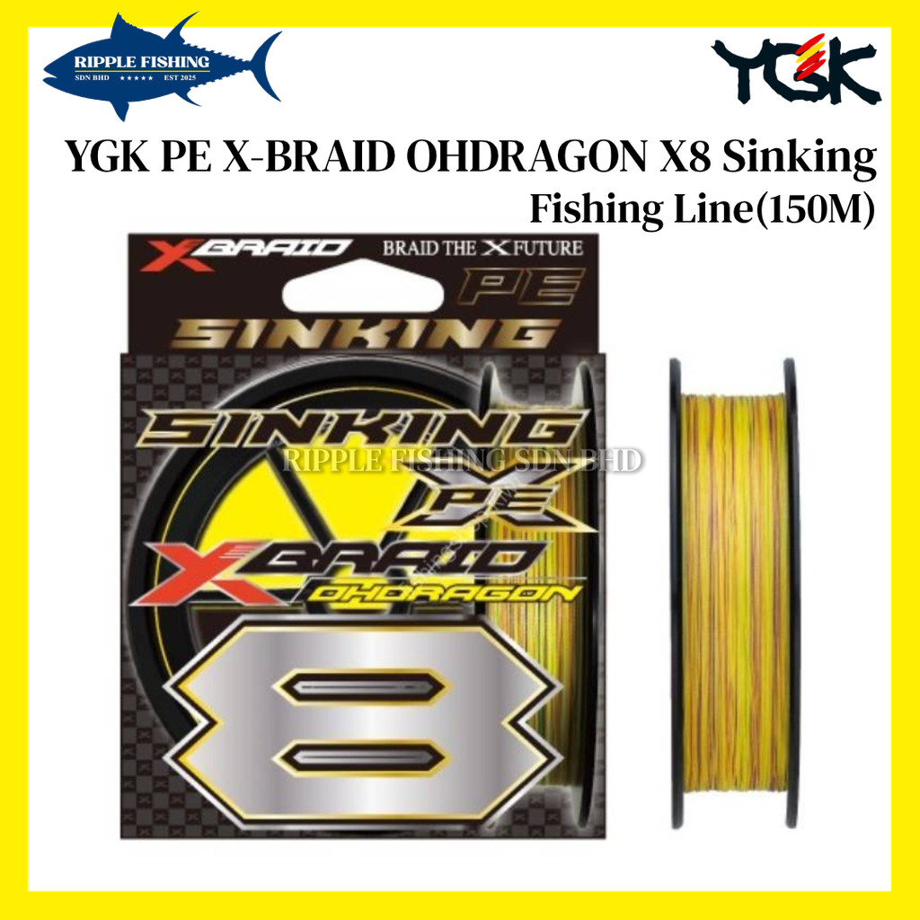 YGK PE X-BRAID OHDRAGON X8 Sinking Fishing Line (150M) | Shopee Malaysia
