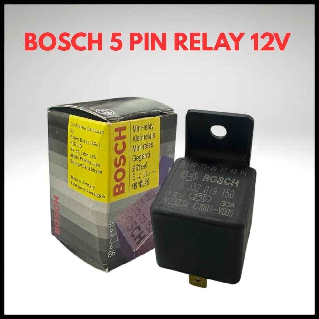 (100% ORIGINAL)Relay 5pin Bosch Relay Horn Relay Headlamp Relay 12V 30A ...
