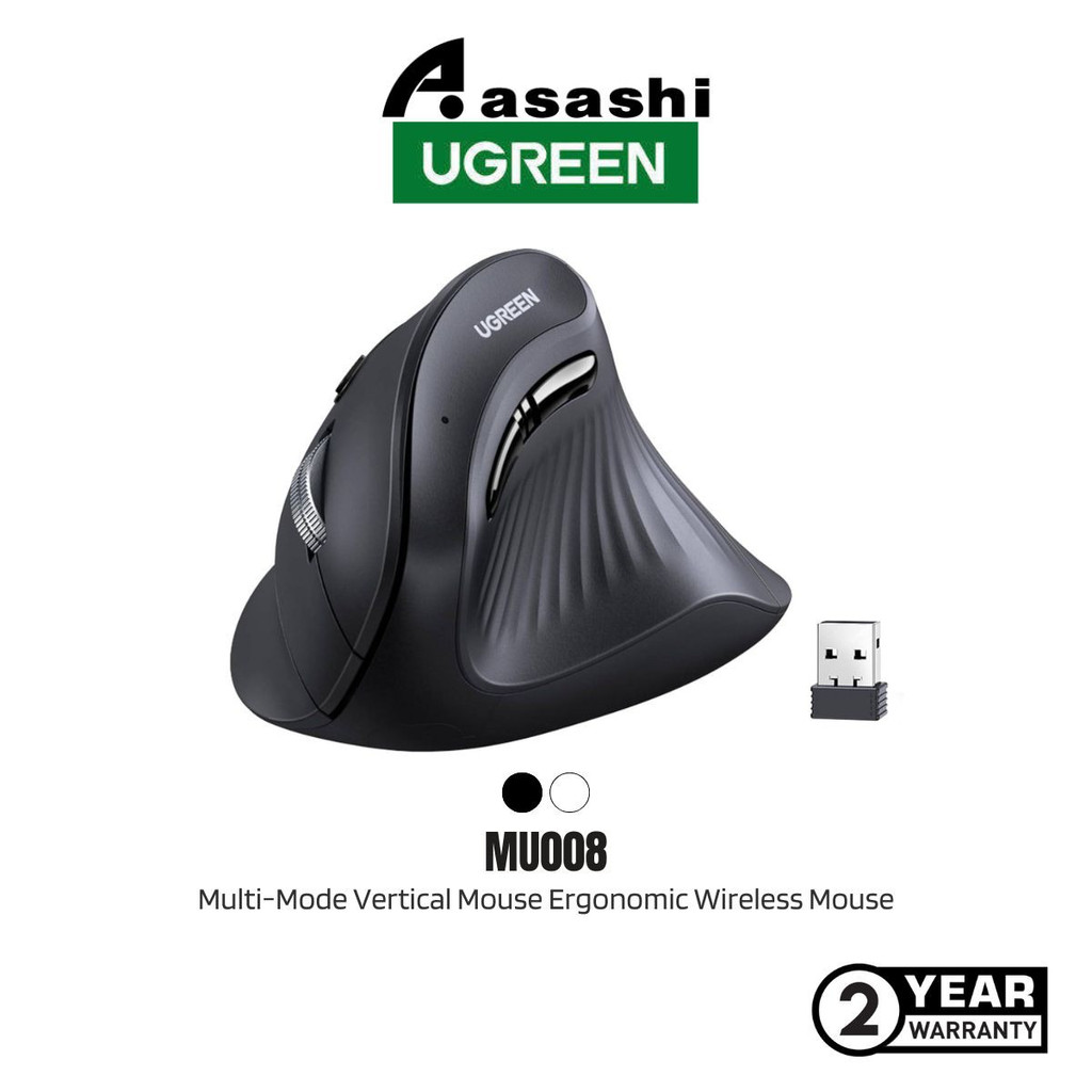 UGREEN MU008 Multi-Mode Vertical Mouse Ergonomic Wireless Mouse ...