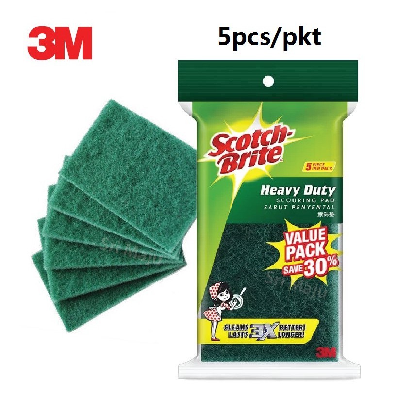 3M Scotch Brite Heavy Duty Scouring Pad - Multipurpose Cleaning Scrub ...