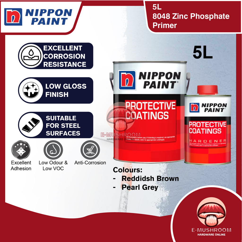 5L Nippon Paint 8048 Zinc Phosphate Primer With Hardener | Shopee Malaysia