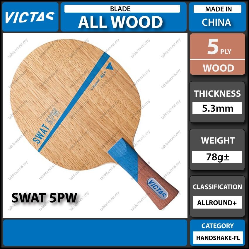 Victas Swat 5PW All Wood Table Tennis Blade Paddle Bat Ping Pong ...