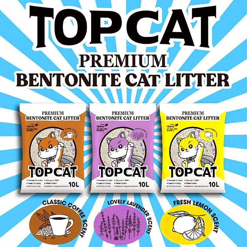 TopCat Cat Litter Bentonite Sand Fast Clumping Absorb Odor 10L | Shopee ...