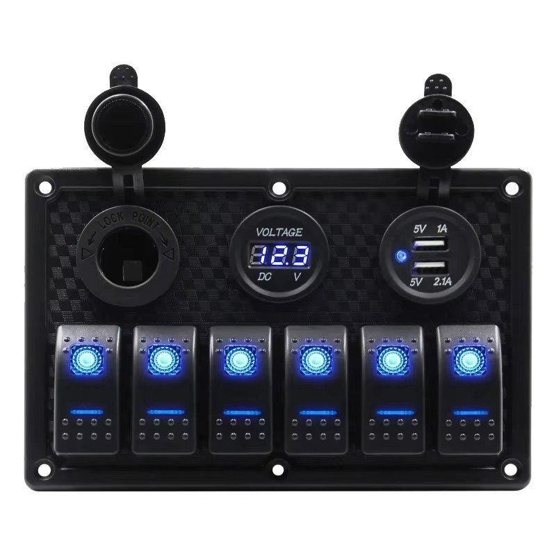 Gabungan Suis Panel Kawalan Kapal Layar 6 Kedudukan RV Jenis Bot ...