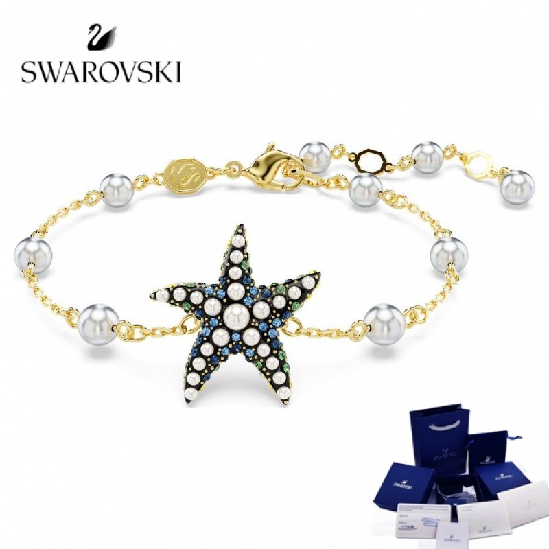 Swarovski Idyllia Bracelet with crystal-imitated pearls, starfish ...