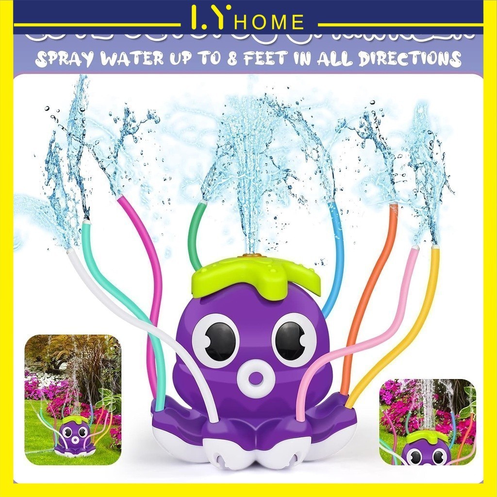 Outdoor Kids Water Spray Sprinkler Kids Spinning Sprinkler Octopus Toy ...
