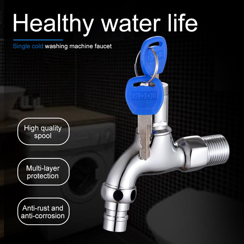 Faucet Water Tap with Lock Key Single Hole Key Switch Anti-Theft Faucet ...
